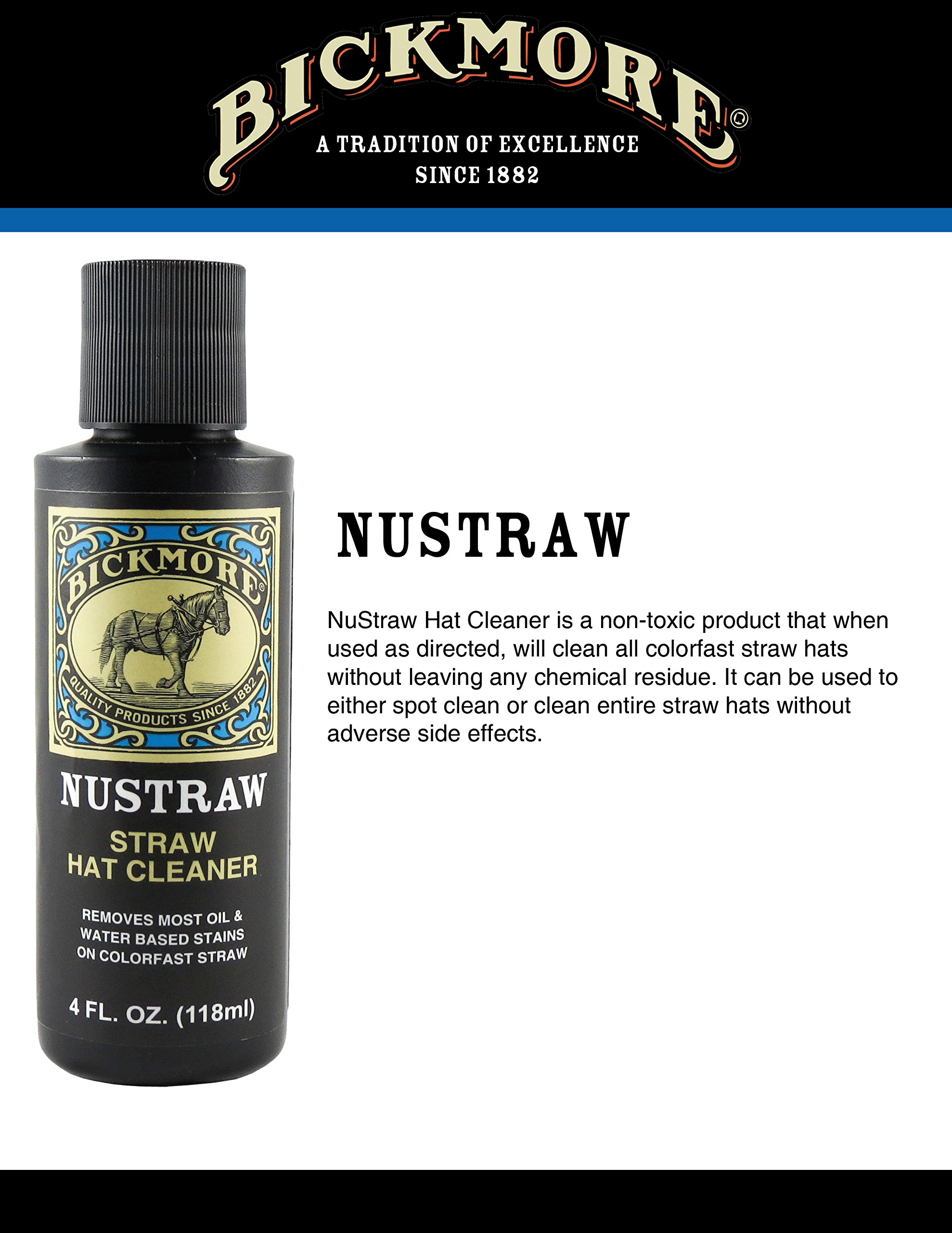 Bickmore Nustraw Straw Hat Cleaner - Bick Hat Care for Straw Fedora Cowboy Style Hats - Toxic Free
