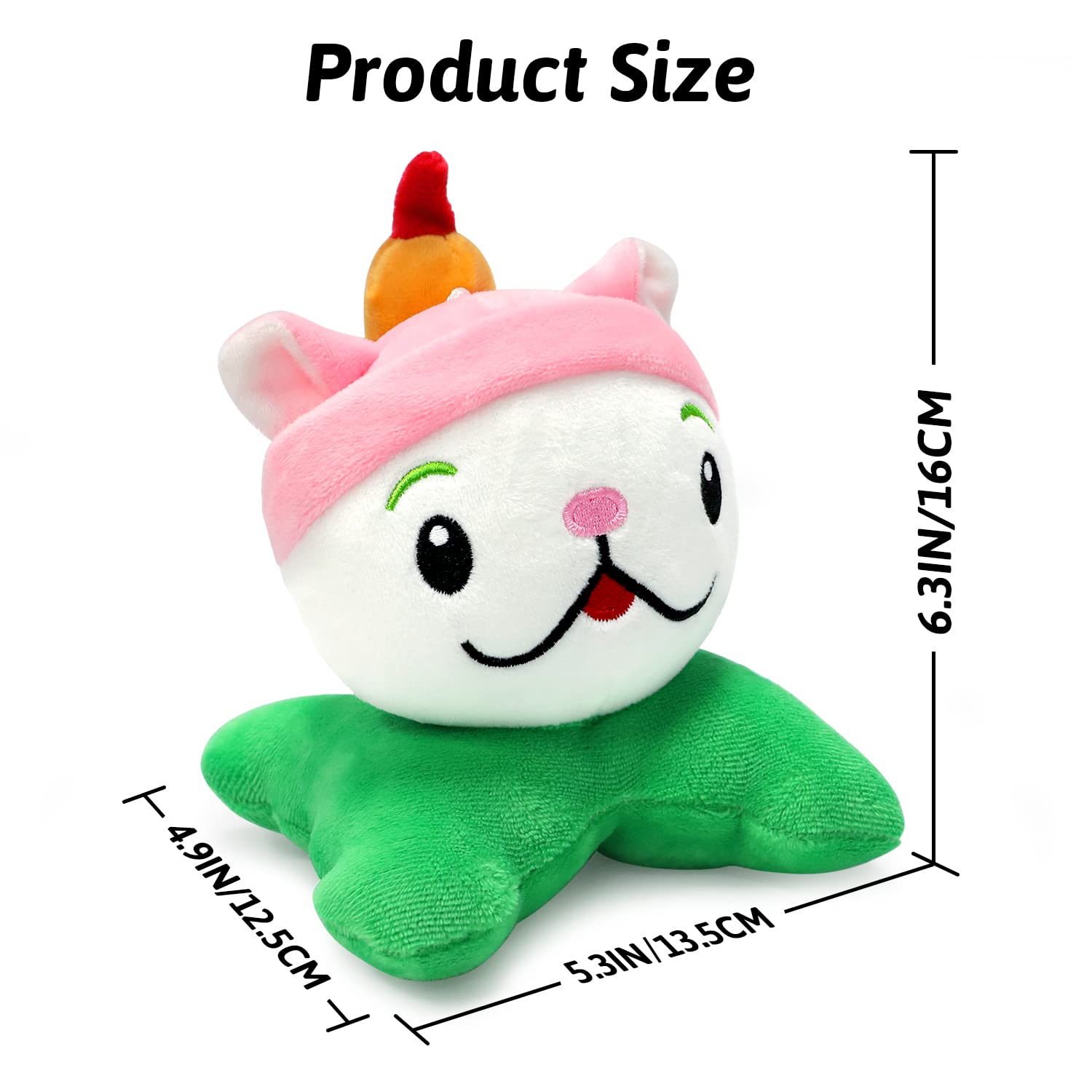 Maikerry 1 PC Plants vs Zombies Figures Plush Toy Stuffed Soft Doll Cattail Plant Toy.Great Gift for Halloween & Christmas(6" )