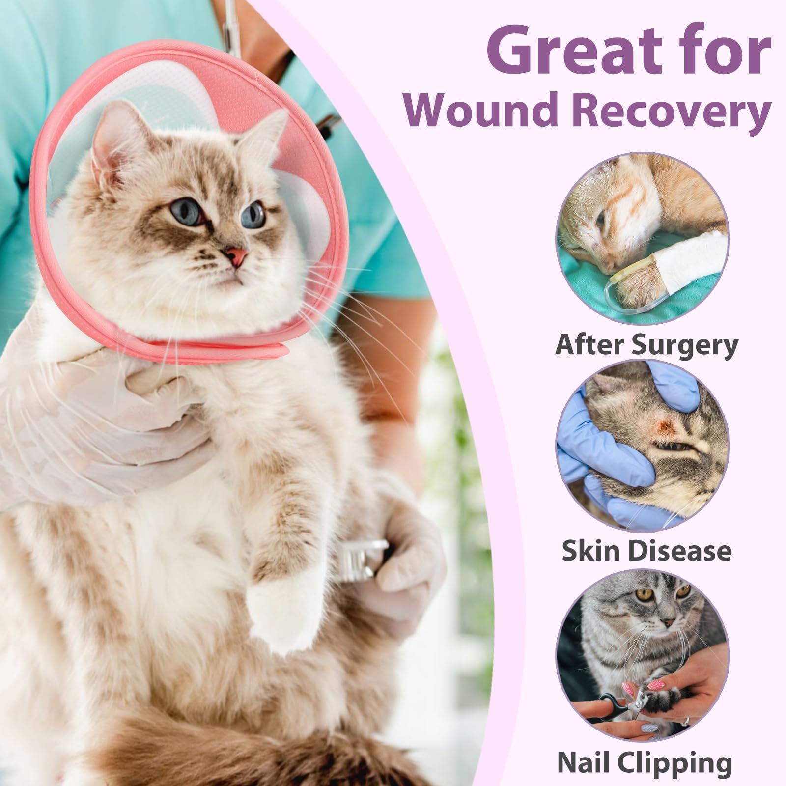 Cat Cone, Cat Cone Collar Soft to Stop Licking and Scratching, Elizabeth Collars for Cats Kittens