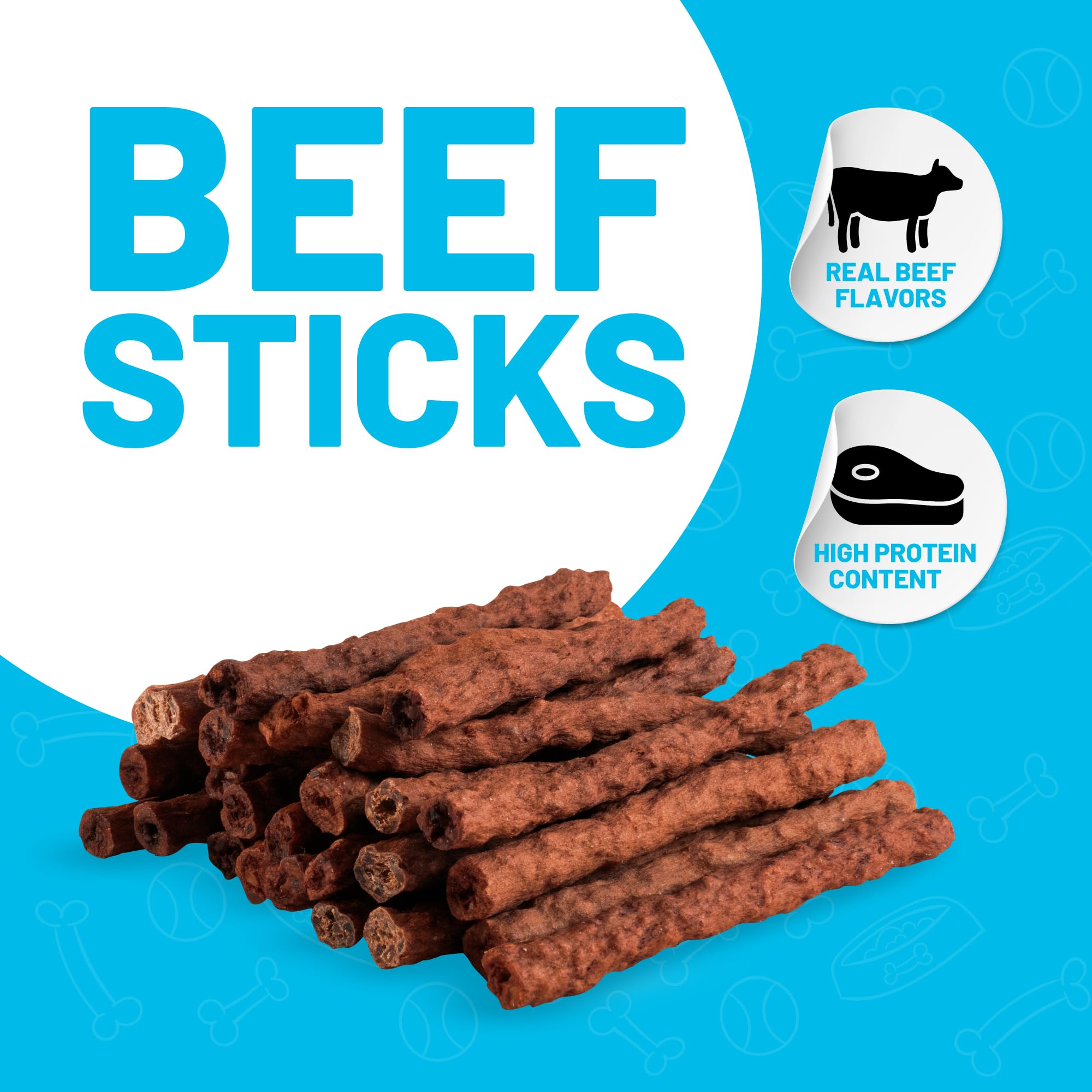 Sitka Farms Happy Tails Pack Crunchy Beef Sticks for Dogs 5 Inch (50 Pack) & Extra Large Bully Sticks 6 Inc (10 Pack) - All-Natural Dog Treats and Chews - for Small, Medium and Large Dogs