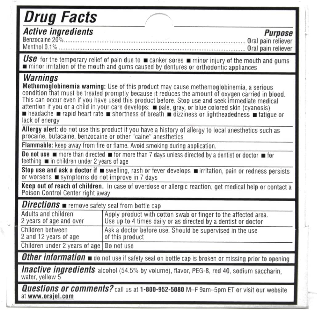 Orajel Instant Pain Relief for Toothache, Maximum Strength, Liquid, 0.45 Oz (Pack of 2)