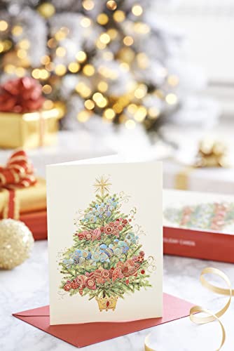 Papyrus Christmas Cards Boxed with Envelopes, May Peace and Happiness Be Yours, Christmas Tree (12-Count)