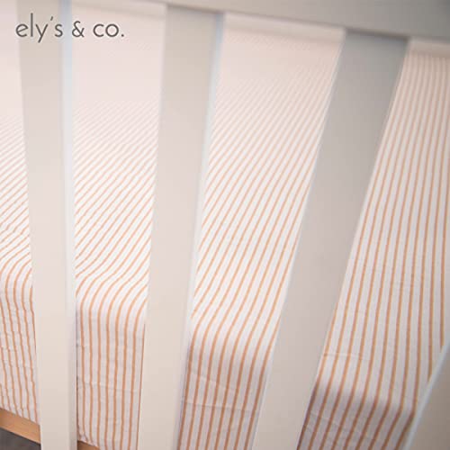 Pack and Play Sheet 2 Pack - Pack and Play Sheets Fitted with 100% Jersey Cotton - Pack N Play Mattress Sheets for Boys and Girls, Newborn Essentials (Pink Tulips & Stripes)