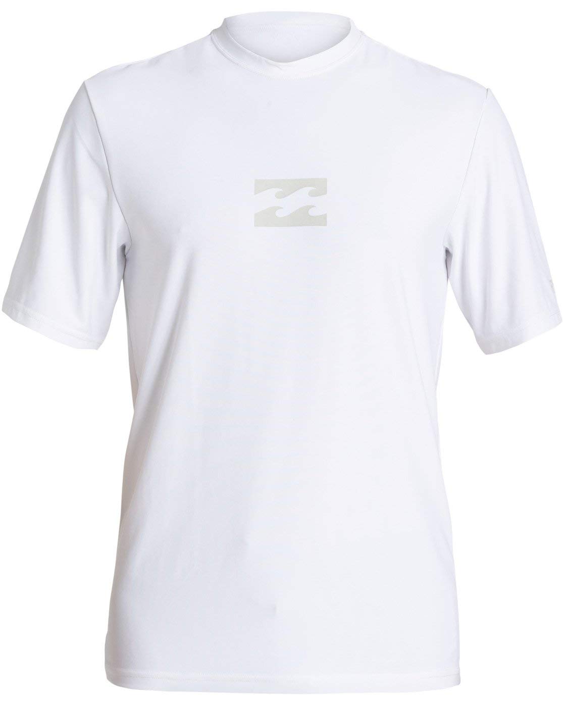 Billabong mens Classic Loose Fit Short Sleeve Rashguard Surf Tee Rash Guard Shirt, White All Day Ss, Large US