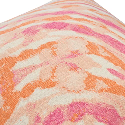 Creative Co-Op Cotton Slub Marble Printed Pillow, 20" L x 20" W x 2" H, Multicolor