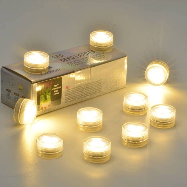 Mata Leon Mini Waterproof Battery LED TeaLight 20pcs 1.2" Battery Powered LED Puck Accent Light for Party Events Wedding Hallowen Pumpkin Light Pond Hot Tub Fountain Decor(Warm White)
