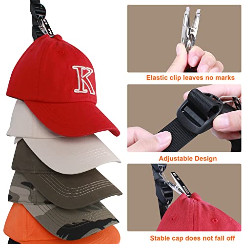 Hat Rack for Baseball Caps Hat Organizer Holder for Over The Door &Wall , 20 Clips Holds Up to 20-40 Caps, Hat Storage for Closet, Baseball Cap Rack for Wall Hanger, for Winter Beanie & Accessories
