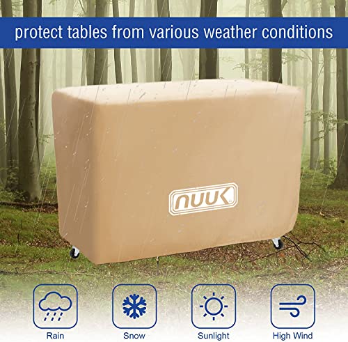 NUUK Double-Shelf Rolling Outdoor Dining Cart Table, 20" x 30" Stainless Steel Commercial Multifunctional Kitchen Food Prep Worktable on Wheels w/Adjustable Storage Tray & Waterproof Protective Cover