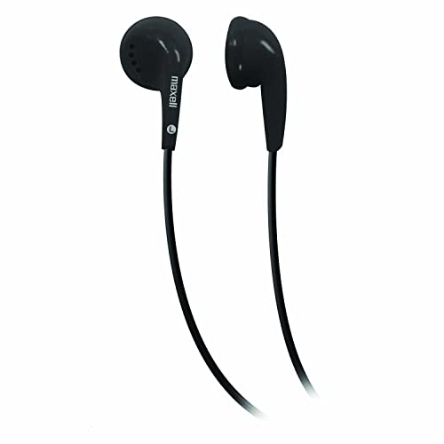 Maxell β 190560, Wired Earbuds Headphones with Lightweight Extended Use Anisotropic Ferrite Magnet Driver - Dynamic Sound Reproduction Stereo - for iOS, Smartphones, MP3 & Gaming β Black