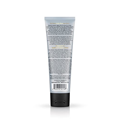 Brazilian Bare Juicy Blueberry Exfoliating Shave Syrup - Preferred Over Traditional Womens Shave Creams And Womens Shave Gels