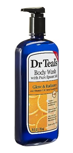 Body Wash with Pure Epsom Salt, Glow & Radiance, Vitamin C & Citrus Essential Oils Teal's, 24 fl oz