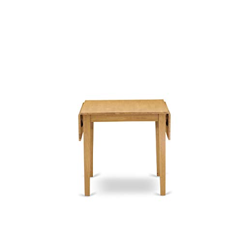 East West Furniture NDVA3-OAK-C 3 Piece Dining Room Furniture Set Contains a Rectangle Kitchen Table with Dropleaf and 2 Linen Fabric Upholstered Dining Chairs, 30x48 Inch, Oak