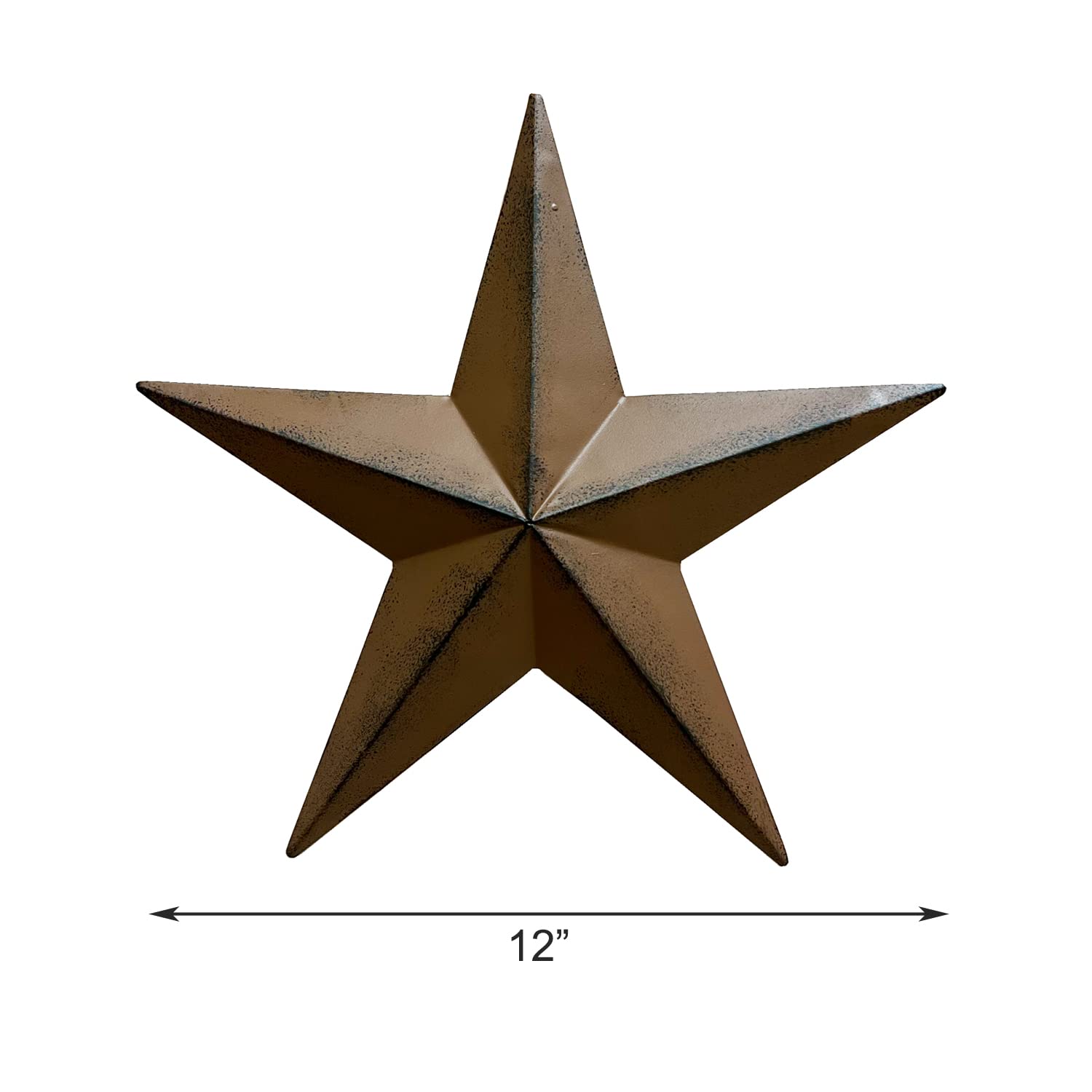 Grace Home Metal Patrotic Old Glory American Flag Barn Star July of 4th Decoration (12"-Rust)