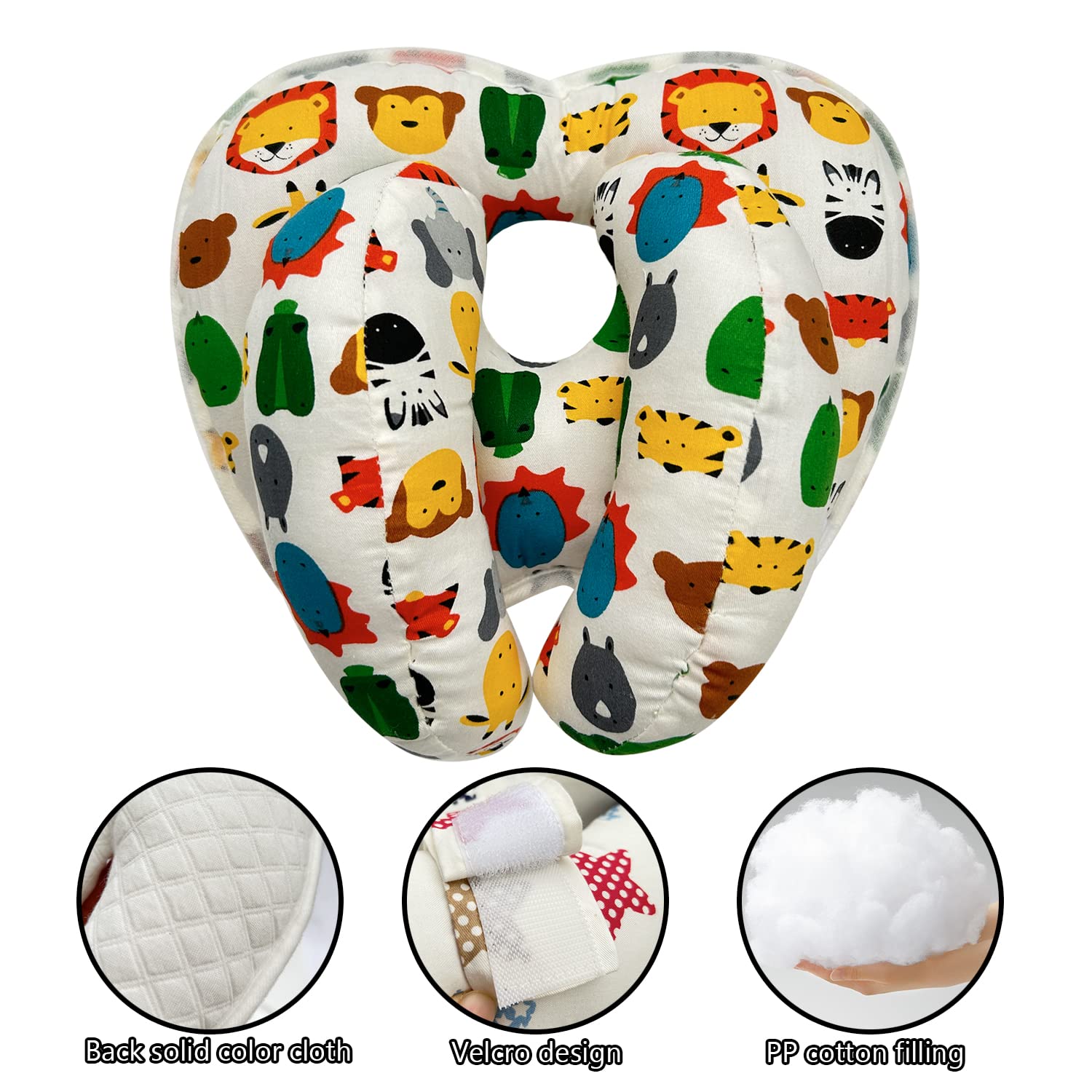Baby Head Neck Support, 2 in 1 Banana Shape Travel Cushion for Stroller and Car Seat, Toddler Soft Organic Fabric Adjustable Head Insert