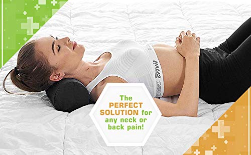 Bodyhealt Neck Roll Pillow - Original Cervical Roll. Round Pillow for Head, Neck, Spine & Back Pain Relief. Circle Pillow, Neck Support Pillow for Sleeping. Cylinder Pillows Firm Lumbar Bolster Pillow
