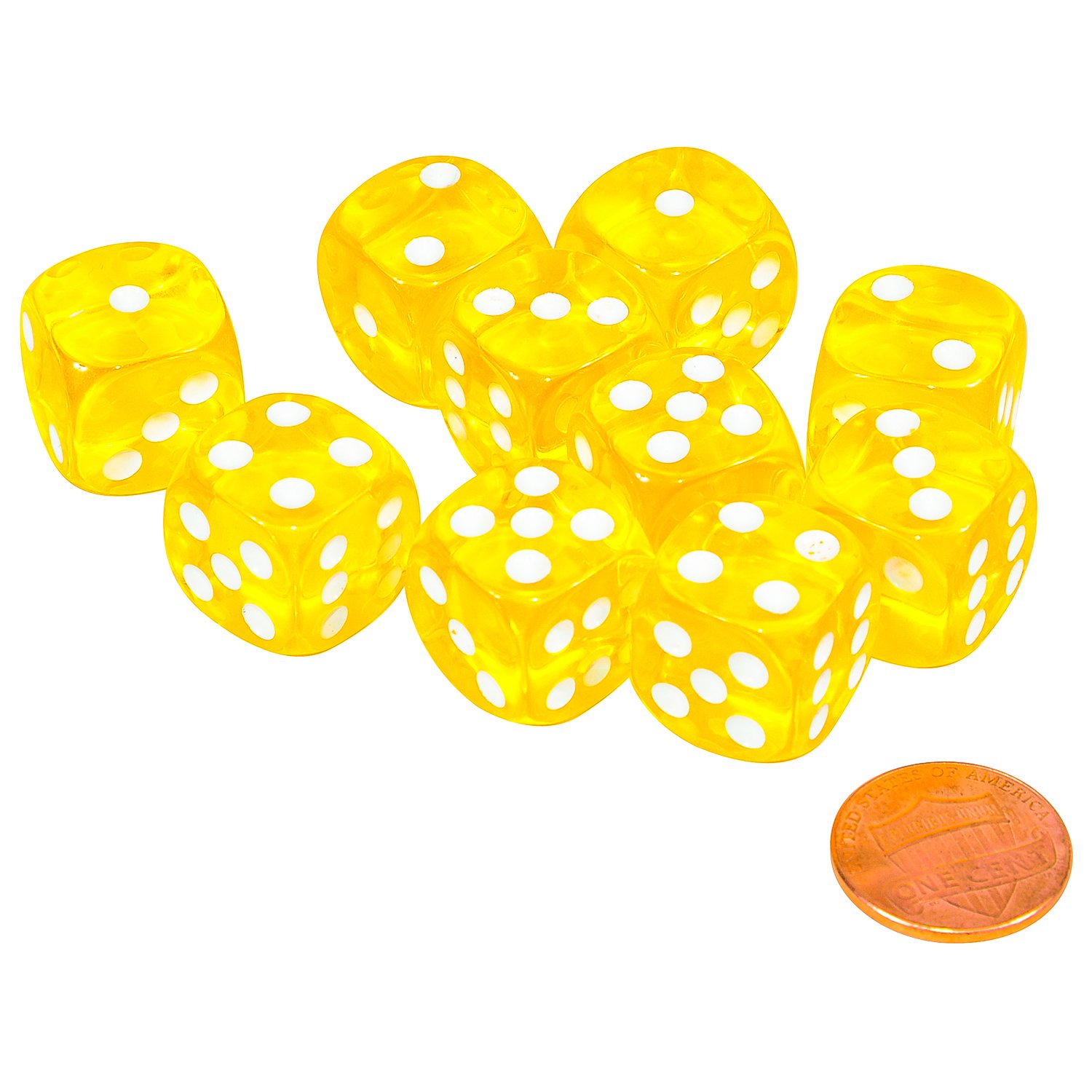 JustMikeO Set of 50 Six Sided D6 16Mm Standard Rounded Translucent Dice Die - Multicolor
