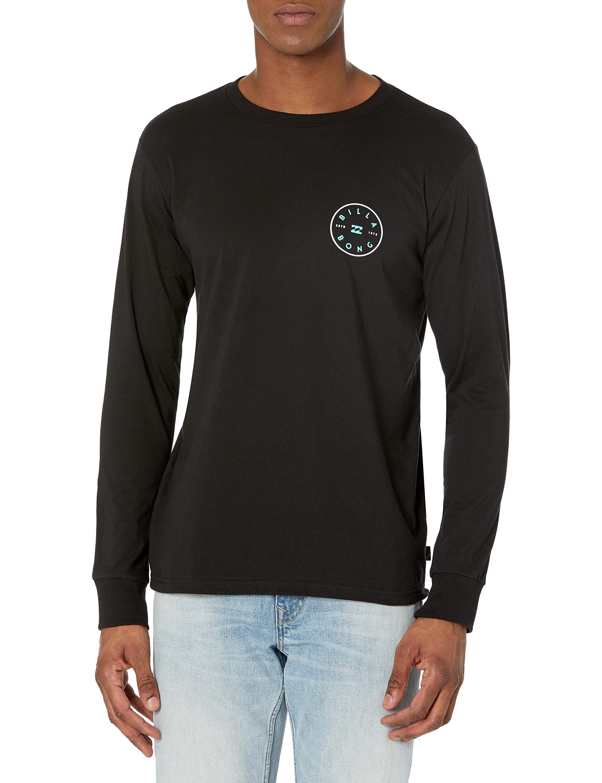 Billabong mens Long Sleeve Premium Logo Graphic Tee T-shirt T Shirt, Rotor Black, Medium US