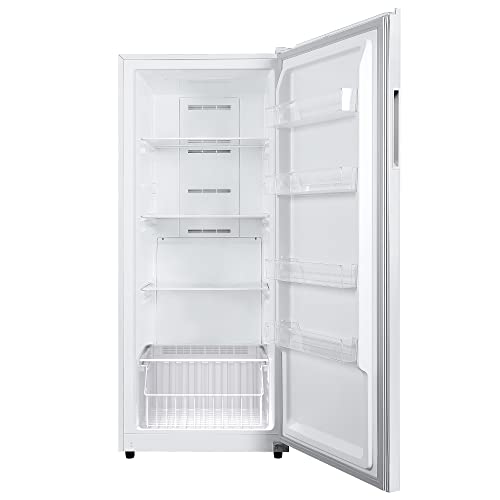Hamilton Beach HZ8971 17 cu ft Upright Convertible Fridge/Freezer-Frost Free-Reversible Door-Removable Glass Shelves-LED Interior Light, White