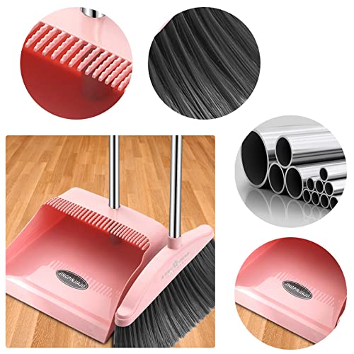 Broom and Dustpan Set for Home - Dust Pans with Long Handle | Outdoor Indoor for Home Kitchen Room Office | Must Haves for Home Lokoo
