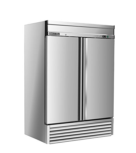 Maxx Cold MXSR-49FDHC Commercial Reach-in Refrigerator Freestanding 2-Door, with Heavy Duty Shelves Digital Controls and Automatic Defrost, Stainless Steel