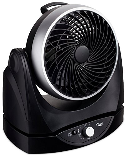 Ozeri Brezza II Dual Oscillating 10" High Velocity Desk Fan, Black