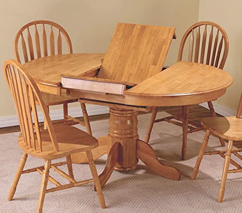 Sunset Trading Pedestal Butterfly Leaf Table, 66", Light Oak Finish