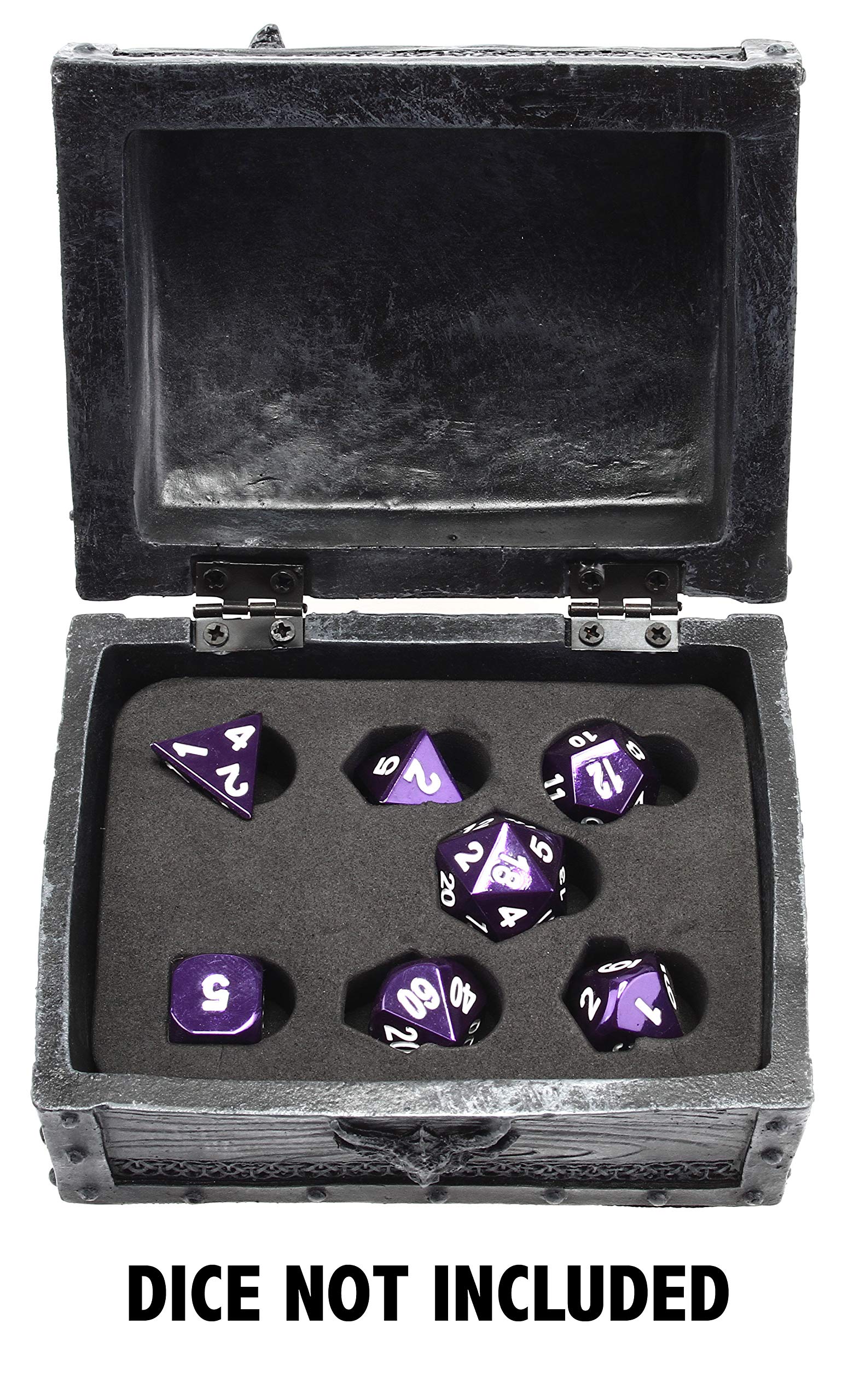 Forged Dice Co. Deluxe Dragon Dice Storage Box with Custom Foam Insert - Holds up to 6 Sets of Polyhedral Dice or 42 Individual Dice - Treasure Chest for Dungeons And Dragons Dice - Great DnD Gifts