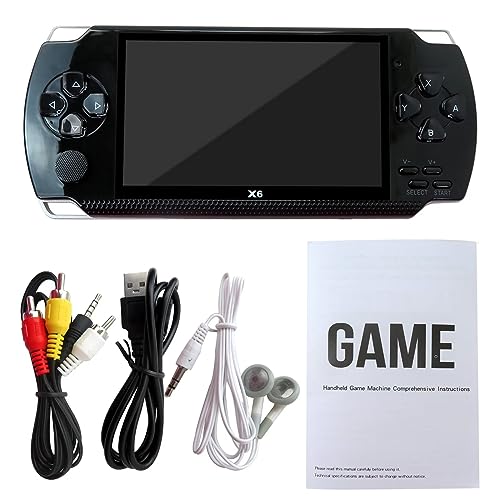 Black Handheld Game Console 4.3 inch Retro Games Consoles Classic Video Games Built-in Preinstalled Rechargeable Battery Portable Style Gaming Consoles
