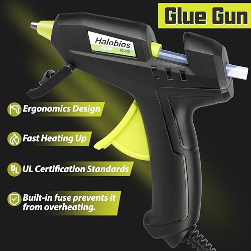 Hot Glue Gun, Halobios Glue Gun and Sticks Set Mini Glue Gun with Hardshell Carrying Case, Hot Glue Gun for School Office Crafts DIY Arts Quick Home Repairs