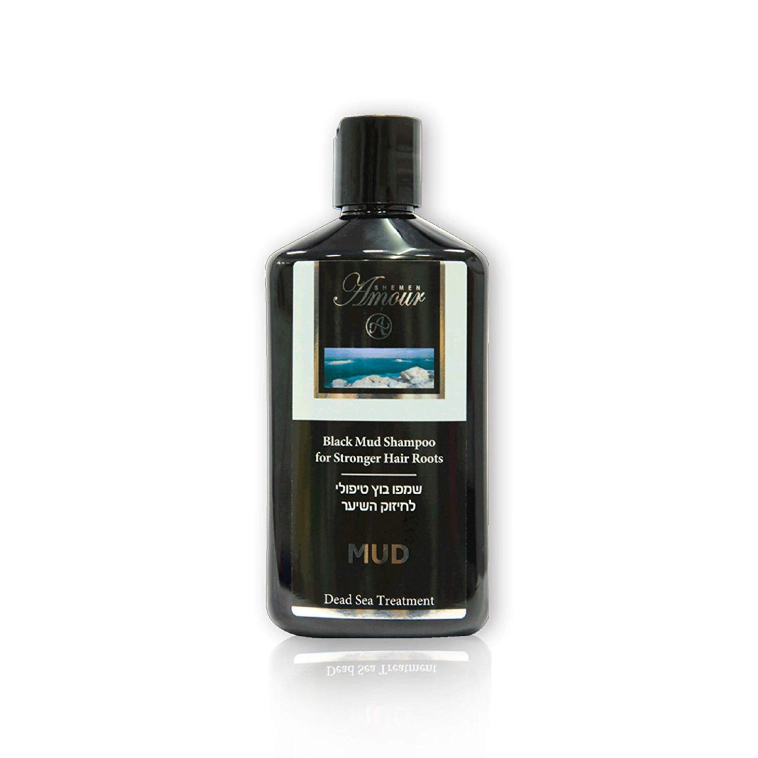 Shemen Amour Dead Sea Natural Treatment, Black Mud Shampoo Stronger Hair Roots