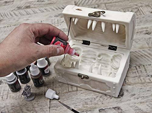Forged Dice Co. Mimic Chest Dice Storage Box - Holds up to 5 Sets of Polyhedral Dice or 35 Dice - Compatible with Dungeons & Dragons