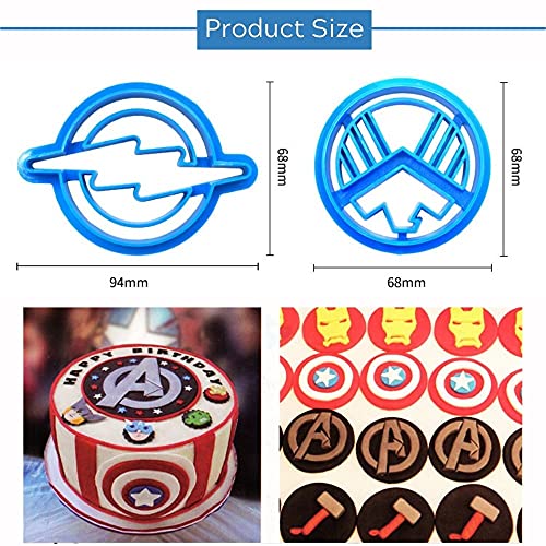 Crethinkaty Plastic Cookie Cutters,6 Pieces Fondant Cutter Set,Cartoon Biscuit Cutter,Cartoon Cookie Impression Cutter,Sugar Craft Cake Decoration