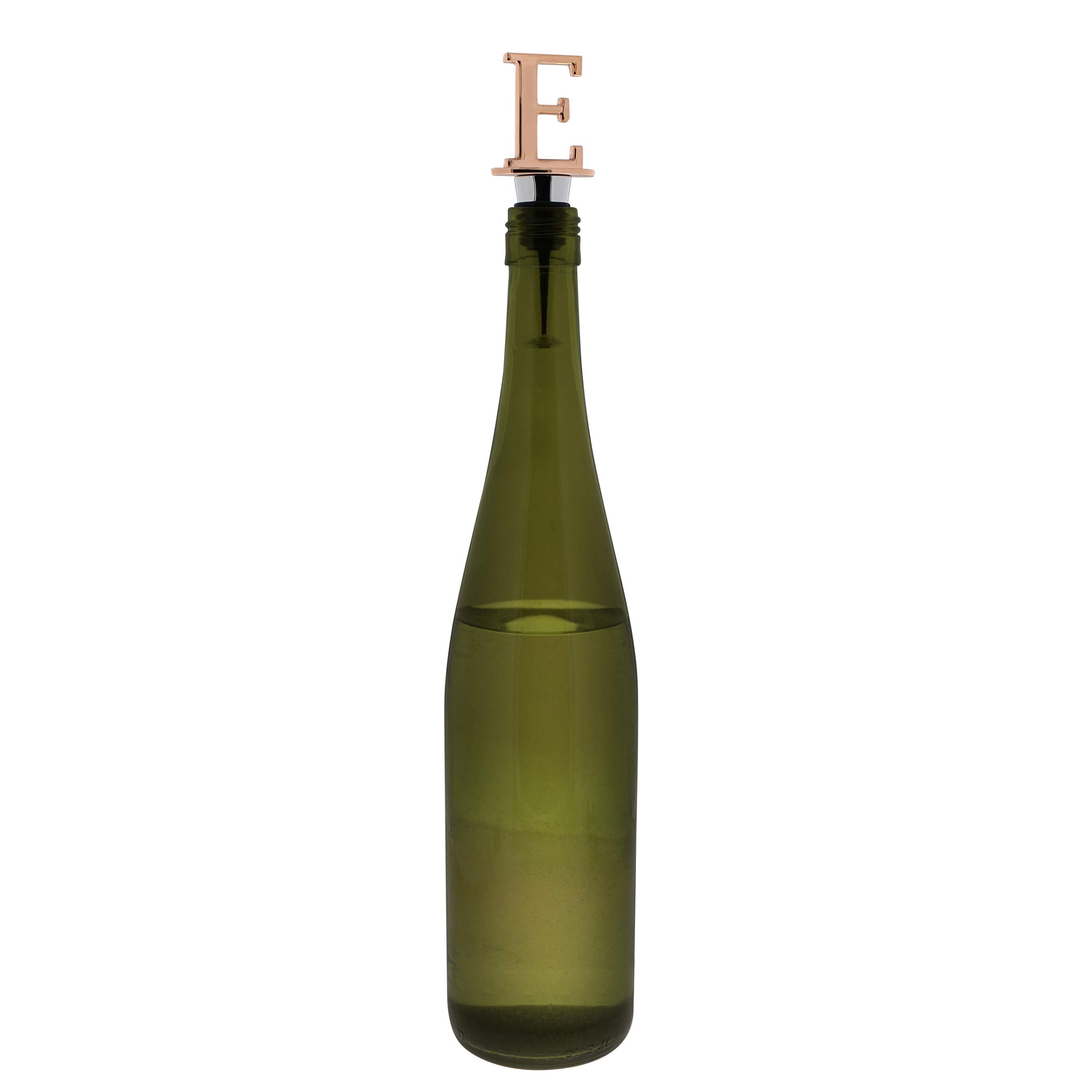 Bottle Wine Stopper Top Closer Seal with Monogrammed Letter βNβ in Rose Gold - Reusable Wine Cork Saver Sealer Plug 1pk