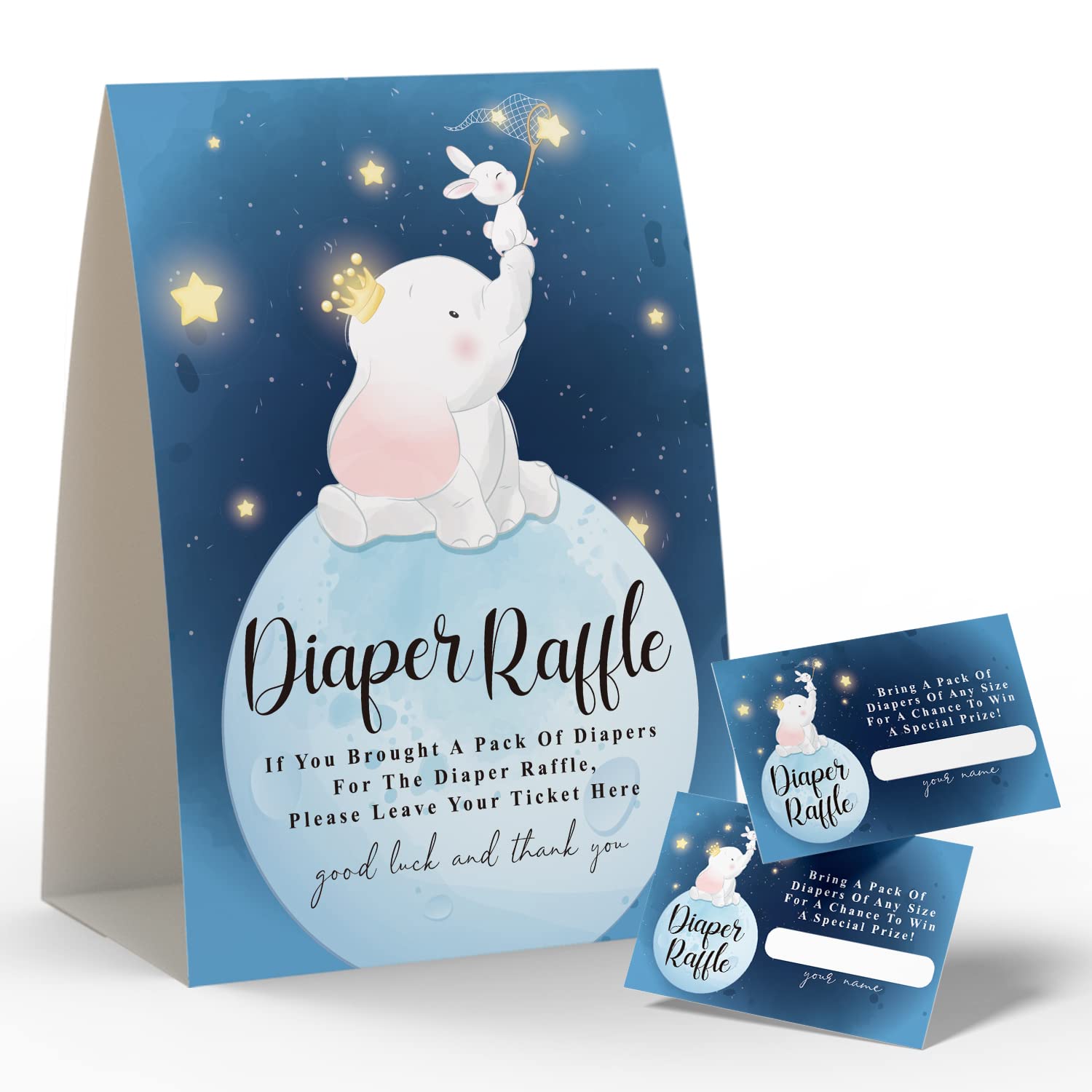Diaper Raffle Tickets for Baby Shower Signļ¼Baby Shower Invitations with Diaper Raffle Cards - Baby gender neutral tickets(1 Sign with 50 Raffle Tickets) Toctose018