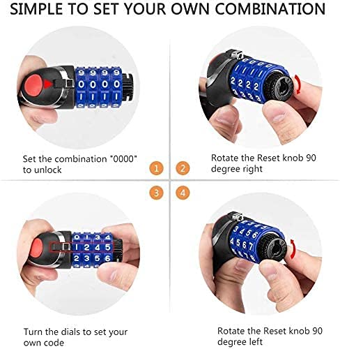Bicycle Lock, with LED Night Light Lighting, Combination Lock, Mountain Bike Steel Cable Lock, 120cm / 12mm