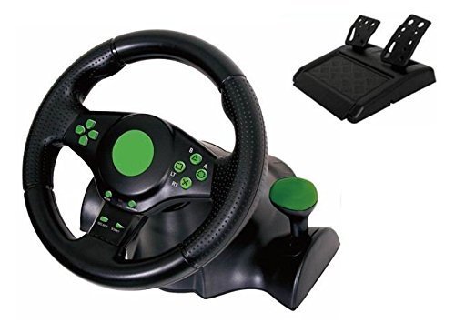 Kabalo Gaming Vibration Racing Steering Wheel (23cm) and Pedals for XBOX ONE PS3 PS2 PC USB