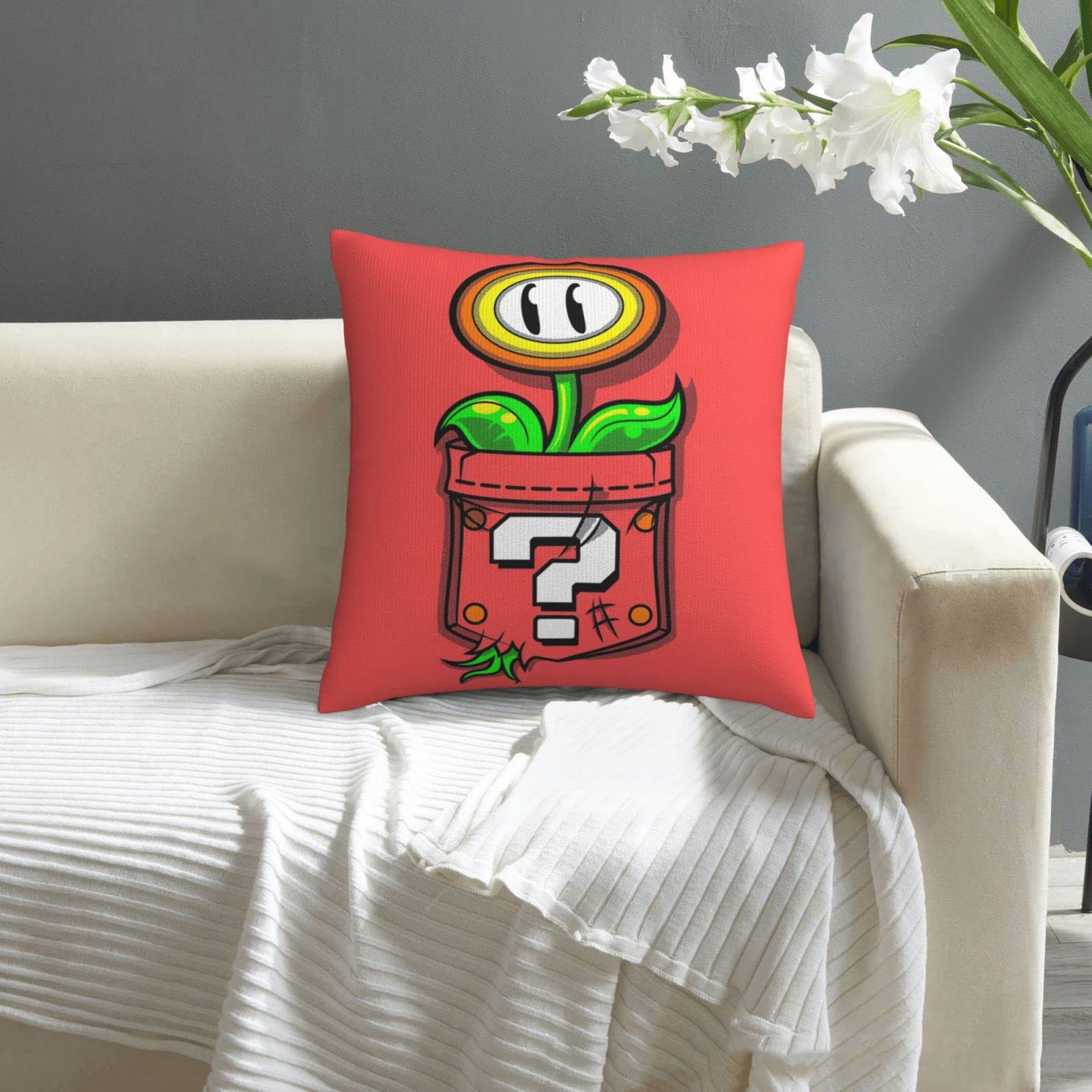 Bietyuio Anime Decorative Pillow Case Square Throw Pillow Covers Cushion Hold for Sofa Bedroom Car Home 18"x18"