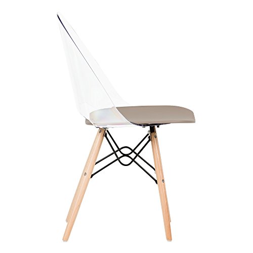 South Shore Annexe Eiffel Style Office Chair, Wood, Clear and Gray, 16D x 16.25W x 32.5H in