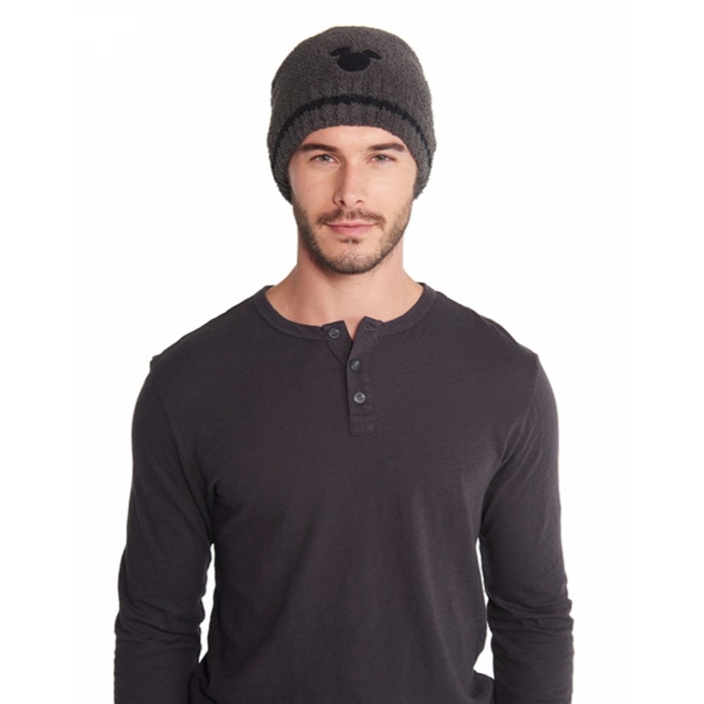 Barefoot Dreams CozyChic Adult Classic Mickey Mouse Beanie Disney Series Carbon/Black
