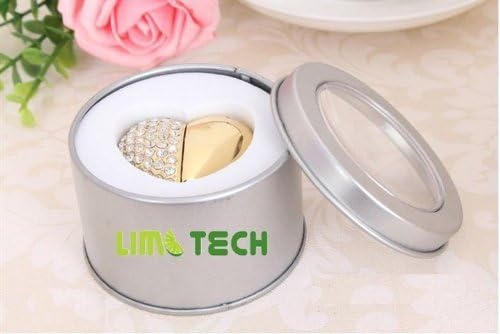 Shiny Crystal Heart Shape USB Flash Drive with Necklace(Clear)
