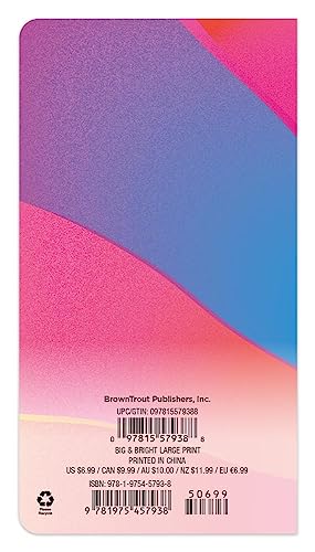 Big & Bright Large Print | 2024-2025 3.5 x 6.5 Inch Two Year Monthly Pocket Planner Calendar | BrownTrout | Easy to See Large Font