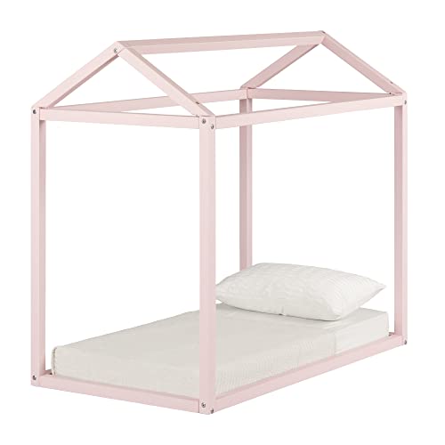 South Shore Sweedi Transition Wooden House Bed, Toddler, Pink