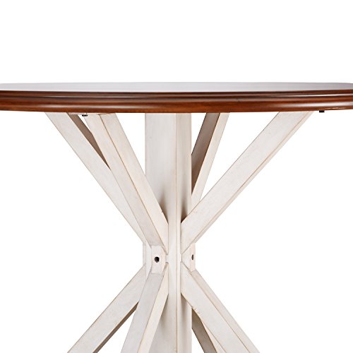 SEI Furniture Barrisdale Modern Farmhouse, Dining Table, Antique White, Whiskey Maple
