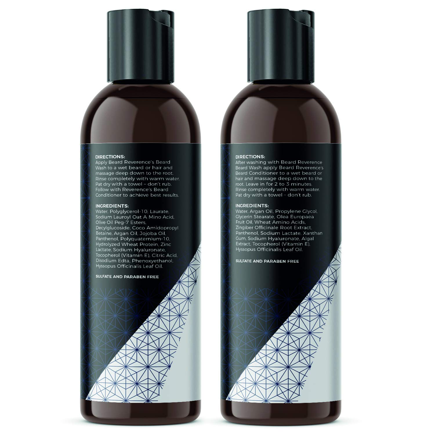 Beard Shampoo & Conditioner Set β Includes Free Beard Oil - All Natural Beard Care Softener for Beard Growth w/Argan and Jojoba Oils - Vanilla Scent β 5oz each