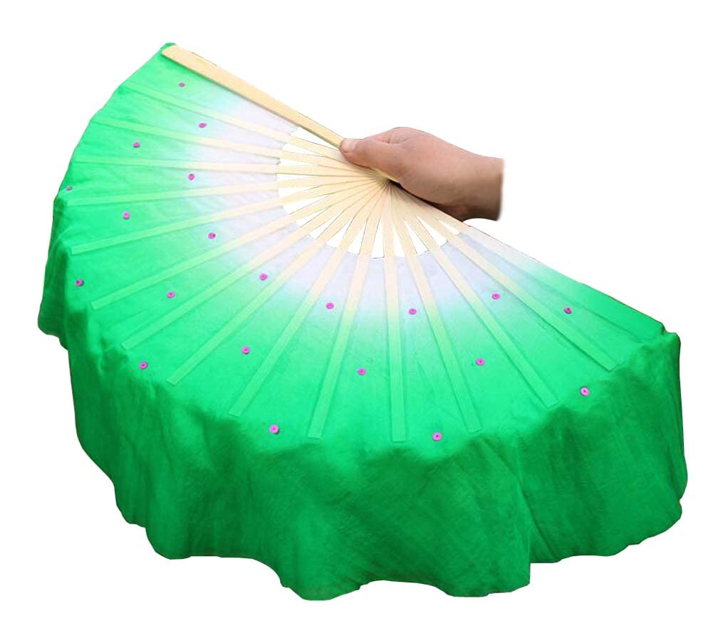 Black Temptation Chinese Folk Dance Fan Short Silk Flutter Fan Folding Silk Fan Veil #13