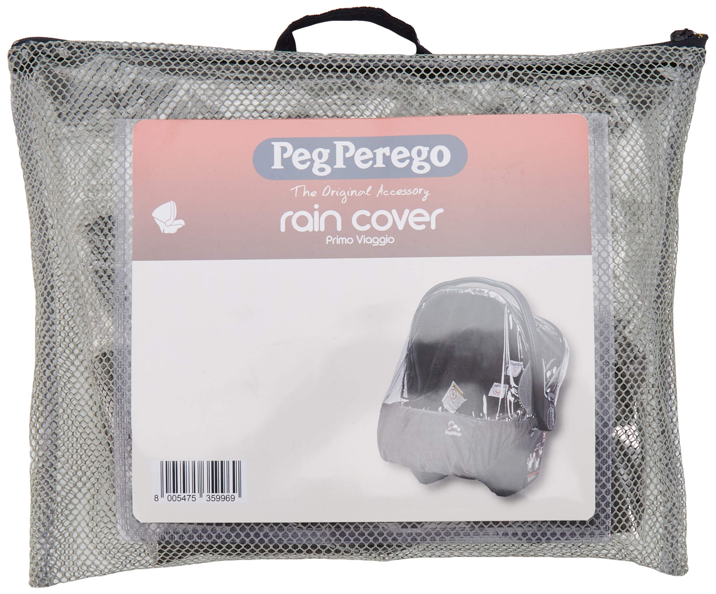 Peg Perego Primo Viaggio Rain Cover – Accessory - Approved for Use with Any Peg Perego Primo Viaggio Infant Car Seats - Clear with Light Grey