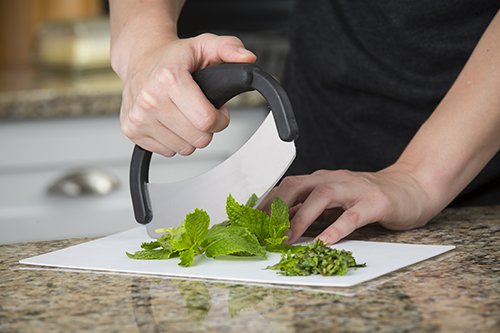 Tablecraft H6611 Mezzaluna Single Blade with Plastic Handle, Small, Black