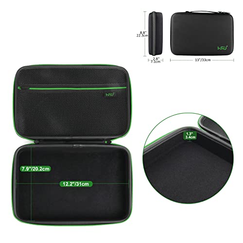 HSU Large Carrying Case for GoPro Hero 10 Hero 9 Hero 8 and Accessories, DJI Osmo Action,AKASO,Campark,YI Action Camera and More (Upgrade Sponge Precut Slots) (Green)
