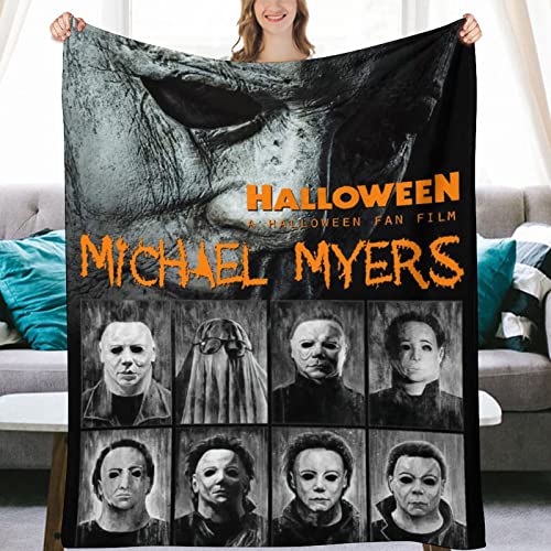 GIMCJOK Nice Michael Halloween Myers Throw Blanket, Flannel Blankets and Throws for Couch, Super Cozy Air Conditioned Blanket 40''x50''