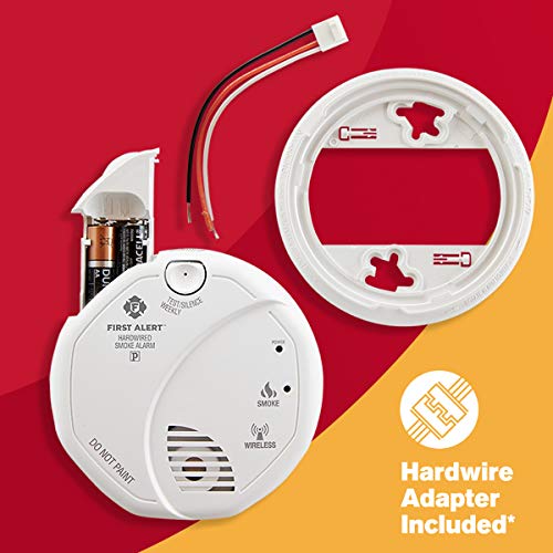 FIRST ALERT Hardwired Wireless Smoke Alarm with Photoelectric Sensor and Battery Backup, SA521CN-3ST , White